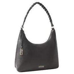 Hobo Marco Tozzi BY GMK, Damen, Gr. B/H/T: 35cm x 36cm x 11cm, schwarz, Lederimitat, unifarben, Taschen Hobo, Hobo, Henkeltasche mit geflochtenem Henkel