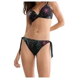 Bikini-Hose Triumph "Summer Tropics Tai", Damen, Gr. 42, N-Gr, schwarz combination, Microfaser, Obermaterial: 55% Polyamid, 45% Elasthan, Badehosen Bikini-Hose, weich und formend