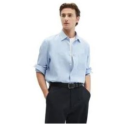 Marc O'Polo Leinenhemd MARC O'POLO, Herren, Gr. XXL, N-Gr, dusted blau, Web, Obermaterial: 100% Leinen, Manschette, Hemden, im klassisch cleanen Look
