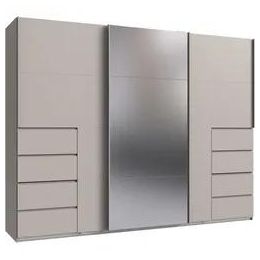 Schwebet&uuml;renschrank wimex "Bali in den Breiten 225cm & 270cm, Kleiderschrank mit Spiegel", kaschmir, spiegel, griffe kaschmir, B:270cm H:208cm T:64cm, Holzwerkstoff, Schr&auml;nke, Schwebet&uuml;renschrank, Schrank mit 3 T&uuml;ren, Farbe: Kaschmir