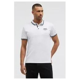 Poloshirt CMPD, Herren, Gr. 4XL, wei&szlig;, Piqu&eacute;, Material: 100% Baumwolle, bedruckt, figurbetont normal, hoch geschlossener Ausschnitt, eingesetzt B&uuml;ndchen, Shirts, mit Seitenschlitze