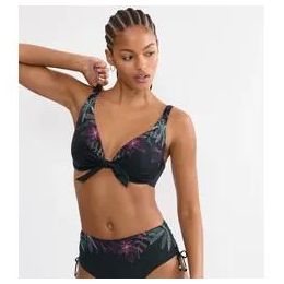 B&uuml;gel-Bikini-Top Triumph "Summer Tropics W", Damen, Gr. 44, Cup B, schwarz combination, Microfaser, Obermaterial: 55% Polyamid, 45% Elasthan, Bikini-Oberteile, weich und formend