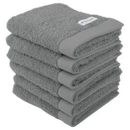 G&auml;stehandtuch Tom Tailor "G&auml;stetuch Color Bath Guest Towel 6er Pack" Gr. S, grau, B:30cm, Obermaterial: 100% Baumwolle CO., Handt&uuml;cher