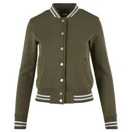 Funktionsmantel Urban Classics "Urban Classics Damen Ladies College Sweat Jacket", Damen, Gr. XXL, olive, olive, 65% Baumwolle, 35% Polyester, M&auml;ntel