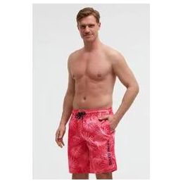 Badeshorts CAMP DAVID, Herren, Gr. XXL, Normalgr&ouml;&szlig;en, flight rot, Elasthan, Polyamid, Polyester, bedruckt, Badehosen Badeshorts, mit Einschubtaschen & einer Ges&auml;&szlig;tasche
