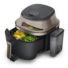 Philips Hei&szlig;luftfritteuse "NA547/07 Steam Airfryer 5000 Series mit EasySlide, 7,2L Kapazit&auml;t", schwarz, gold, B:41cm H:32cm T:46cm, Fritteusen, mit Dampfgarfunktion u. RapidAir Plus Technologie; Schwarz/Gold