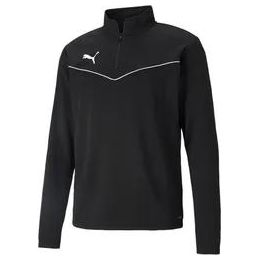 Langarmshirt Puma "TEAMRISE 14 ZIP TOP", Damen, Gr. XL, Puma schwarz, Puma wei&szlig;, Piqu&eacute;, Obermaterial: 100% Polyester, unifarben, regular fit normal, Shirts Langarmshirt, Langarm, f&uuml;r Sportmode und Streetwear, mit Eingrifftaschen