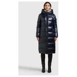 Steppmantel Khujo "NASHI 2IN1 (EINSATZ HERAUSNEHMBAR)", Damen, Gr. S, midnight blau, 100% Nylon, unifarben, regular fit knielang, eingesetzt elastischer Bund mit Windstopper, M&auml;ntel Steppmantel
