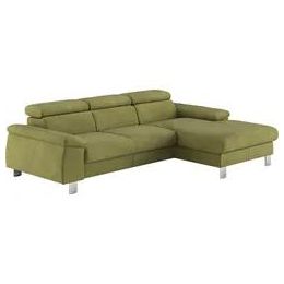 Ecksofa COTTA "Komaris L-Form, B: 244 cm", grass, B:244cm H:72cm T:166cm, 94% POLYESTER (PES) 6%POLYAMID (PA), Sofas, Ecksofa, mit Kopfteilverstellung, optional Bettfunktion, Bettkasten & Licht