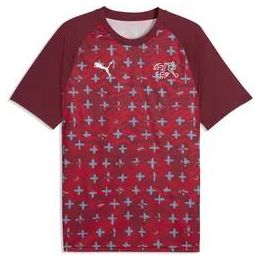 Trainingsshirt Puma "Schweiz Aufw&auml;rmtrikot Herren", Damen, Gr. XS, team regal rot wei&szlig;, Obermaterial: 100% Polyester, slim fit, Rundhals, Shirts