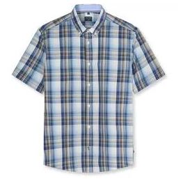 Kurzarmhemd OLYMP "OLYMP Casual, regular fit, Button-down", Herren, Gr. L, Normaler Arm, marine, 100% Baumwolle, Hemden