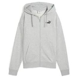 Kapuzensweatshirt Puma "ESS SMALL NO 1 LOGO COMFORT FULL-ZIP HOODIE TR", Herren, Gr. M, light gray heather, Sweatware, Obermaterial: 68% Baumwolle, 32% Polyester, unifarben, comfort fit normal, angesetztes B&uuml;ndchen, Sweatshirts, mit verstellbarer Kapuze, mit K&auml;ngurutasche, komfortable Passform