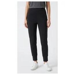 Stoffhose MAC "HARMONY 2.3 zip", Damen, Gr. 40, N-Gr, schwarz, Jersey, Obermaterial: 92% Polyester, 8% Elasthan, unifarben, slim fit kn&ouml;chellang, Hosen Stoffhose, Sommerhose mit elastischem Bund