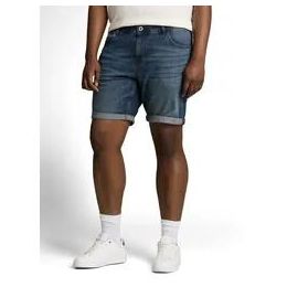 Jeansshorts Tom Tailor PLUS, Herren, Gr. 44, N-Gr, mid stone wash denim, Denim/Jeans, Obermaterial: 98% Baumwolle, 2% Elasthan, unifarben, relaxed fit kurz, Jeans Jeansshorts, im 5-Pocket-Sytel - Gro&szlig;e Gr&ouml;&szlig;en