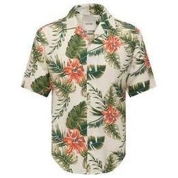 Only & Sons Hawaiihemd ONLY & SONS "ONSJONAS STYLE AOP SHIRT LIFE OTL", Herren, Gr. L, N-Gr, antique wei&szlig; aop:palm spring, Web, Obermaterial: 100% Viskose, bedruckt, slim fit normal, Hemden Hawaiihemd