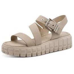 Plateausandale Tamaris, Damen, Gr. 41, taupe, Lederimitat, Schuhe, Sommerschuh, Plateausandalale in veganer Verarbeitung