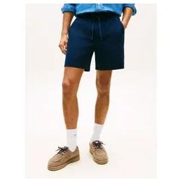 Tommy Hilfiger Shorts TOMMY JEANS "LINEN BLEND PULL-ON", Herren, Gr. XXL, N-Gr, schwarz night navy, Web, Obermaterial: 86% Baumwolle, 14% Leinen, unifarben, regular fit kurz, Hosen Shorts, Regular fit mit praktischen Taschen