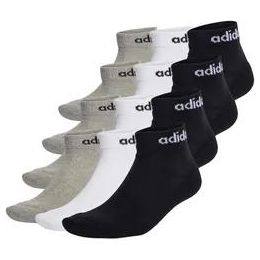 Kurzsocken Adidas ORIGINALS "Socken Linear Cushioned Ankle 12er Pack", Herren, Gr. 37-39, bunt (schwarz, grau, wei&szlig;), Obermaterial: 71% Baumwolle CO. 26% Polyester PES. 2% Elasthan EL. 1% Nylon NY., Socken