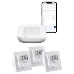 homematic IP Smart-Home Starter-Set "Fu&szlig;bodenheizung f&uuml;r 3 R&auml;ume", wei&szlig;, B:28,5cm H:32cm T:40,5cm, Smart-Home-Stationen, inkl. HAP & 3 Wandthermostaten mit Schaltausgang (230V)