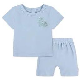 Shirt & Hose HUGGIES BABYWEAR "HUGB SHORT SET", M&auml;dchen, Gr. 3 (68), soft chambray, Jersey, Obermaterial: 100% Baumwolle, unifarben, KOB Set-Artikel, mit s&uuml;&szlig;er Tierapplikation, Baumwolle