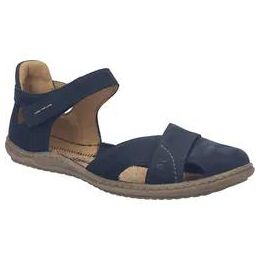 Sandale Josef Seibel "Caitlyn 05", Damen, Gr. 41, blau, Leder, Schuhe Sandale, Sommerschuh, Halbschuh mit praktischem Klettverschluss, G-Weite