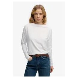 Langarmshirt Superdry "STUDIOS BOAT NECK SLUB LS TOP", Damen, Gr. S, optic, Single Jersey, Obermaterial: 60% Baumwolle, 40% Lyocell, unifarben, oversize normal, Rundhals, Shirts Langarmshirt, Baumwollmischung, oversize
