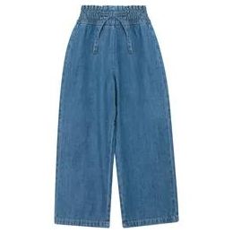 Bequeme Jeans s.Oliver JUNIOR, Jungen, Gr. 122, N-Gr, mid blau, Denim/Jeans, Obermaterial: 100% Baumwolle, unifarben, bequem lang, Jeans, mit elastischem breitem Bund und Bindeband