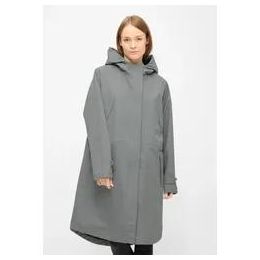 Regenmantel Derbe "Deutby", Damen, Gr. 40, neutral gray_jet schwarz, Obermaterial: 100% Polyester, M&auml;ntel, Parka, wasserdicht, mit Kapuze, funktional