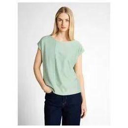 Rundhalsshirt Tom Tailor DENIM, Damen, Gr. XL, small tonal matchag, Web, Obermaterial: 58% Viskose, 38% Polyester, 4% Elasthan, geringelt, gestreift, normal taillenlang, Rundhals, Shirts Rundhalsshirt, &Auml;rmellos im Streifen-Look