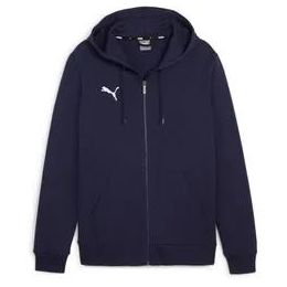 Kapuzensweatjacke Puma "TEAMGOAL CASUALS HOODED JACKET", Herren, Gr. XXL, Puma navy, Puma wei&szlig;, Sweatware, Obermaterial: 100% Baumwolle, unifarben, regular fit normal, angesetztes B&uuml;ndchen, Sweatjacken, mit Kapuze, f&uuml;r Fu&szlig;ball und Freizeit, mit Rei&szlig;verschluss
