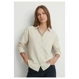 Langarmbluse Vila "VIPRISILLA L/S LOOSE SHIRT - NOOS", Damen, Gr. 44, super light natural melan, Web, Obermaterial: 50% Viskose, 40% Baumwolle, 10% Leinen, unifarben, l&auml;ssig geschnitten normal, Blusen