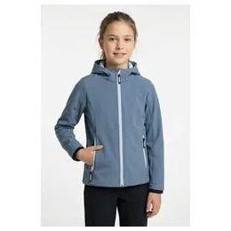 Softshelljacke CMP "KID G JACKET FIX HOOD f&uuml;r Kinder43405465", Kinder, Gr. 140, space, Softshell, Obermaterial: 96% Polyester, 4% Elasthan. Innenseite: 100% Polyester, hoch geschlossener Ausschnitt, Windstopperb&uuml;ndchen, Jacken Softshelljacke, Atmungsaktiv & Wasserabweisend & Windabweisend,&Uuml;bergangsjacke