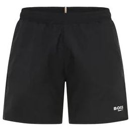 Badeshorts BOSS "Swordfish", Herren, Gr. XXL, N-Gr, schwarz 005, Web, Obermaterial: 100% Polyester, unifarben, Badehosen Badeshorts