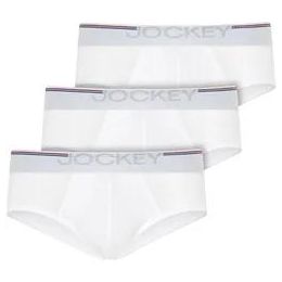 Slip Jockey "Cotton Stretch", Herren, Gr. XXL, wei&szlig;, Single Jersey, Obermaterial: 95% Baumwolle, 5% Elasthan, Unterhosen Slip, (3er Pack), eng anliegend, elastisch