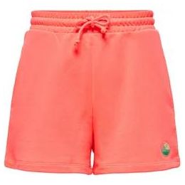 Sweatshorts Only "ONLMINNA SWEAT SHORTS CS SWT", Damen, Gr. M, N-Gr, fiery coral detail:Only badge, Sweatware, Obermaterial: 65% Polyester, 35% Baumwolle, unifarben, regular fit kurz, Hosen Sweatshorts, Materialmix, regular fit