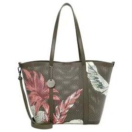 Shopper Tamaris "Shopper TAS Kendra", Damen, Gr. B/H/T: 48cm x 29,5cm x 13cm 0, gr&uuml;n (khaki 910), PVC, Taschen Shopper