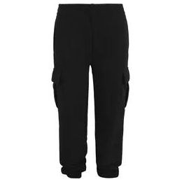 Cargohose Urban Classics "Urban Classics Boys Light Terry Wide Cargo Sweatpants", Jungen, Gr. 158/164, Normalgr&ouml;&szlig;en, schwarz, 100% Baumwolle, unifarben, normal, Hosen Cargohose