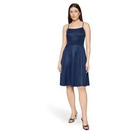 Cocktailkleid Vera Mont "Damen mit Schn&uuml;rung", Damen, Gr. 32, Normalgr&ouml;&szlig;en, dunkelblau, schwarz, Obermaterial: 100% Polyester; Futter: 100% Polyester, ausgestellt kurz, Rundhals, Kleider