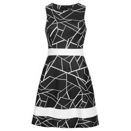 Shirtkleid CLOUD 5IVE "CLOUD 5IVE Dress with Abstract Print and Zipper on the back", Damen, Gr. XXL, US-Gr&ouml;&szlig;en, schwarz, wei&szlig;, 95% Polyester, 5% Elasthan, normal, Rundhals, Kleider Shirtkleid