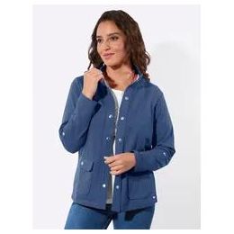 Shirtjacke Casual Looks "Shirtjacke", Damen, Gr. 52, jeansblau, 100% Baumwolle, unifarben, Shirts Shirtjacke