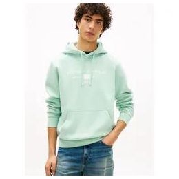 Hoodie Tommy Hilfiger "BRAND LOVE TR MONO STACK", Herren, Gr. M, crushed mint, Sweatware, Obermaterial: 100% Baumwolle, regular fit normal, Rippb&uuml;ndchen, Sweatshirts Hoodie
