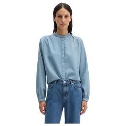 Marc O'Polo Jeansbluse MARC O'POLO, Damen, Gr. 38, authentic light blau wash, Web, Obermaterial: 66% Baumwolle, 34% Lyocell, loose fit, Blusen Jeansbluse, loose fit aus Leinen-Mix