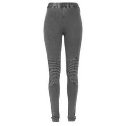 Leggings Urban Classics "Urban Classics Damen Ladies Denim Jersey Leggings", Damen, Gr. L, US-Gr&ouml;&szlig;en, schwarzgrau, 95% Baumwolle, 5% Elasthan, skinny fit, Hosen Leggings