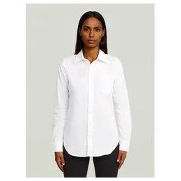 G-Star Raw Langarmshirt G-STAR "Slim Poplin Long Sleeve Shirt", Damen, Gr. L, wei&szlig;, Obermaterial: 69% Baumwolle, 31% Polyester, Shirts Langarmshirt