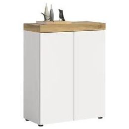 Schuhschrank OTTO HOME "MAMBO, TOPSELLER, Breite 77cm, stehend & h&auml;ngend, push-2-open", platin wei&szlig;, wotan eiche nachbildung, B:77cm H:99cm T:37cm, FSC-zertifizierter Holzwerkstoff, Schr&auml;nke, Schuhschrank, Schuhschrank, Schuhkommode, Flur, Diele