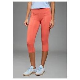 Caprileggings FAYN SPORTS, Damen, Gr. 38, N-Gr, burnt sienna, Doubleface, Obermaterial: 77% Polyester, 23% Elasthan, eng 3/4-L&auml;nge, Hosen, mit Figur formenden N&auml;hten und hohem Bund