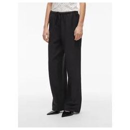 Schlupfhose Vila "VIPRISILLA RW PANTS - NOOS", Damen, Gr. 36, N-Gr, schwarz beauty, Web, Obermaterial: 50% Viskose, 40% Baumwolle, 10% Leinen, unifarben, loose fit kn&ouml;chellang, Hosen Schlupfhose, Sommerhose, mit Leinen
