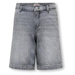 Jeansshorts KIDS Only "KOGCOMET WIDE LONG SHORTS DNM DIA NOOS", M&auml;dchen, Gr. 152, N-Gr, medium grau denim, Denim/Jeans, Obermaterial: 100% Baumwolle, unifarben, relaxed fit knielang, Jeans Jeansshorts