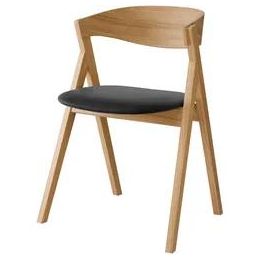 Stuhl HAMMEL FURNITURE "City by Hammel", , eiche natur ge&ouml;lt, eiche natur ge&ouml;lt, schwarz, B:57cm H:76cm T:50cm, Leder, Massivholz, St&uuml;hle, Stuhl, Massivholz, gepolsterte Sitzfl&auml;che, versch. Farbvarianten
