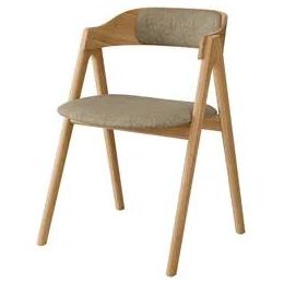 Stuhl HAMMEL FURNITURE "Mette by Hammel", , eiche ge&ouml;lt, eiche ge&ouml;lt, beige, B:52cm H:75cm T:54cm, Massivholz, Stoff, St&uuml;hle, Stuhl, Massivholz, gepolsterte Sitz- & R&uuml;ckenlehne, versch. Farbvarianten